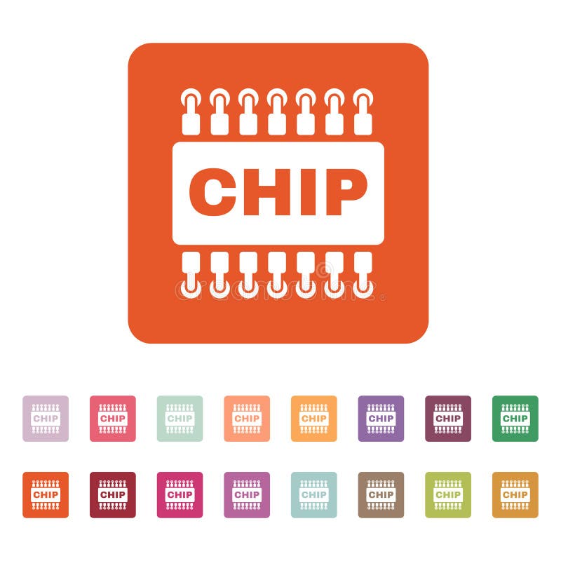 The Chip Icon. Microchip and Microcircuit Symbol Stock Vector ...