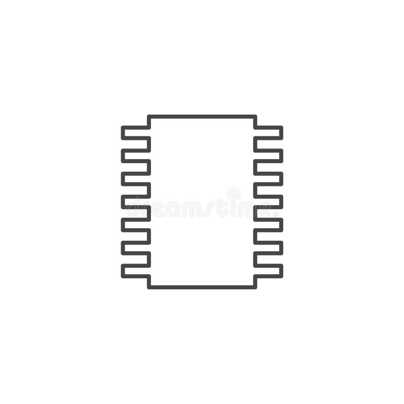 Chip Icon stock vector. Illustration of central, device - 124566091
