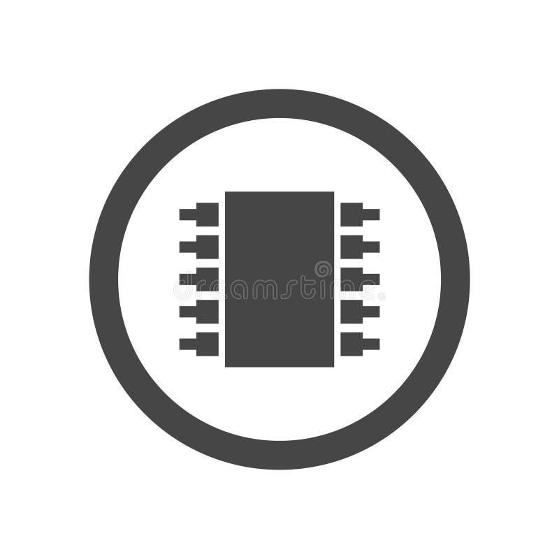 Chip Icon stock vector. Illustration of isolated, central - 124566100