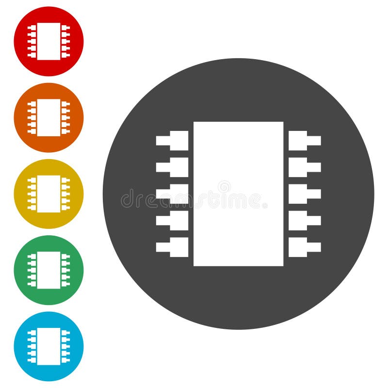 Chip Icon stock vector. Illustration of icon, component - 138100686
