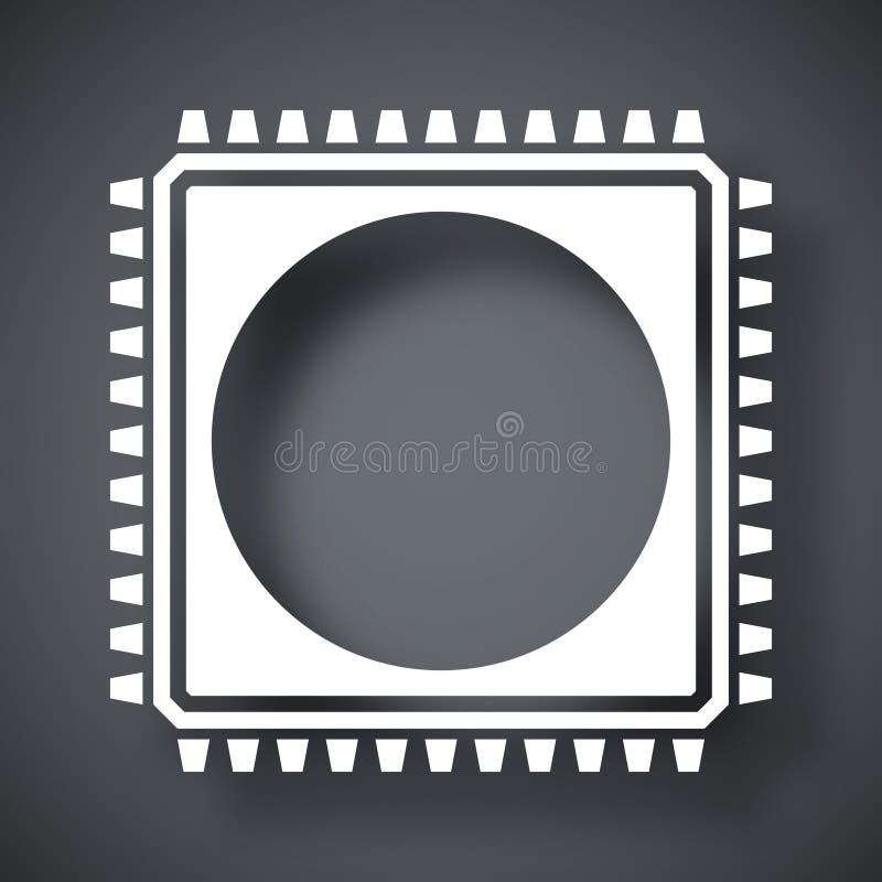 Computer Chip or Processor on Circuit Board with Conductive Tracks and ...