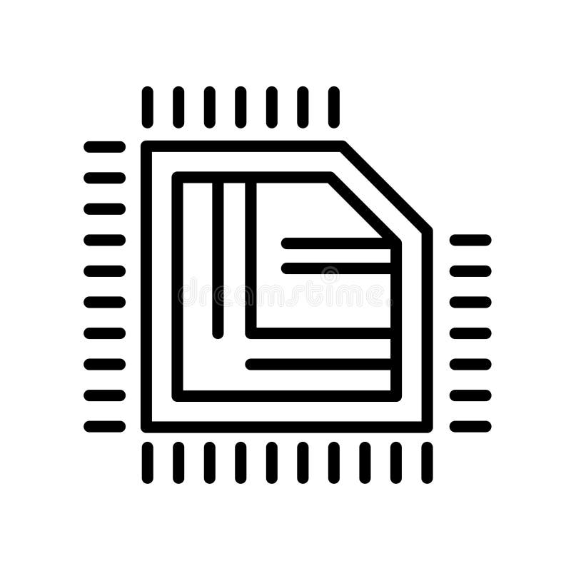 Computer Chip Icon Vector Sign and Symbol Isolated on White Back Stock ...