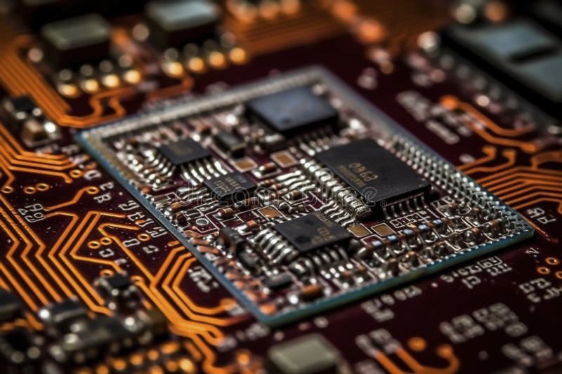 Chip on Integrated Circuit Board, Created with Generative AI Stock ...
