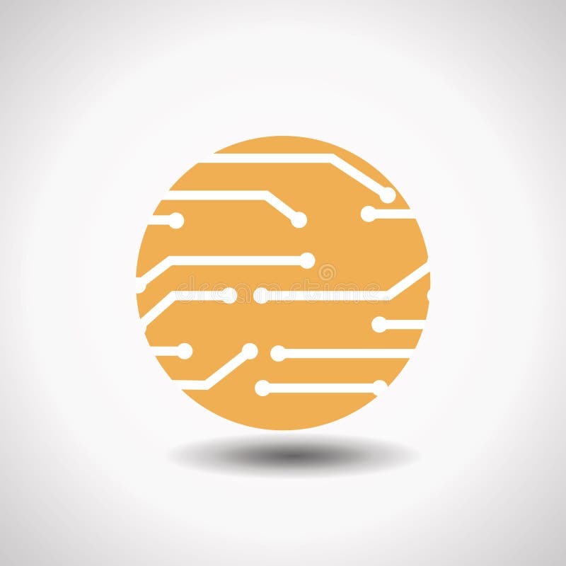 Chip Isolated Minimal Icon. Stylized Microchip Illustration Stock ...