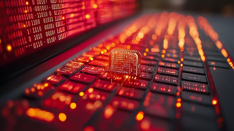 Chip on Keyboard, Data Stream Background Stock Photo - Image of code ...