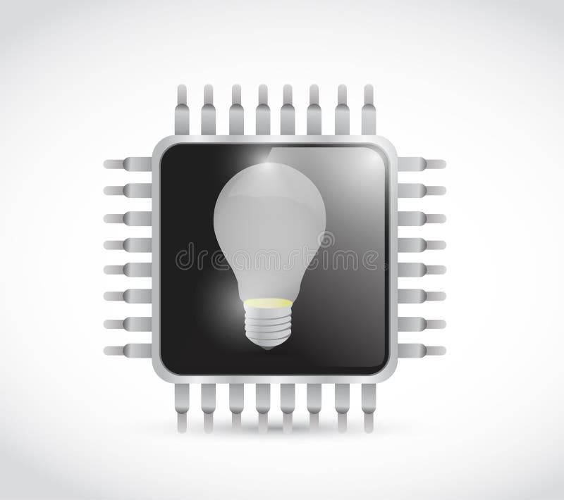 Bulb with chip stock vector. Illustration of circuit - 85846183