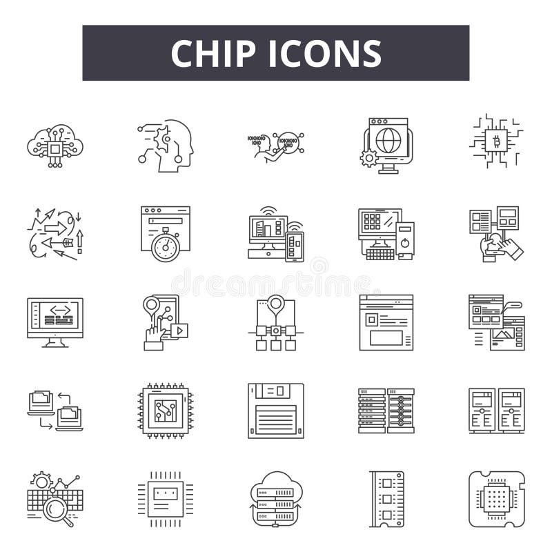 Chip Line Icons, Signs, Vector Set, Outline Illustration Concept Stock ...