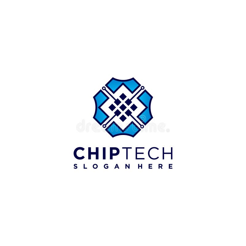 Chip Logo Design Illustration, Technology, Computer, Internet, Icon ...