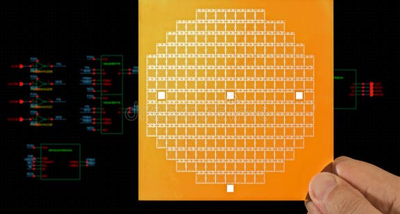 Chip Mask and Circuit Schematic Diagram Stock Image - Image of layout ...