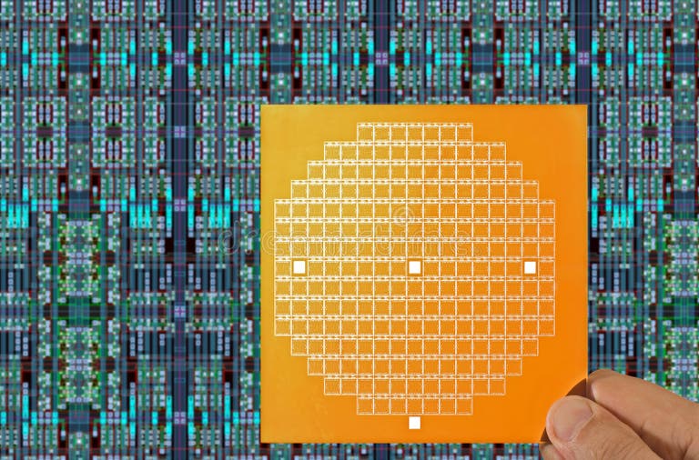 Chip Mask in Hand and Chip Layout Stock Image - Image of integrated ...