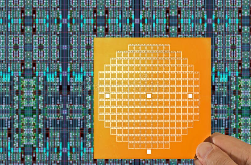 Chip Mask and Circuit Schematic Diagram Stock Photo - Image of metal ...