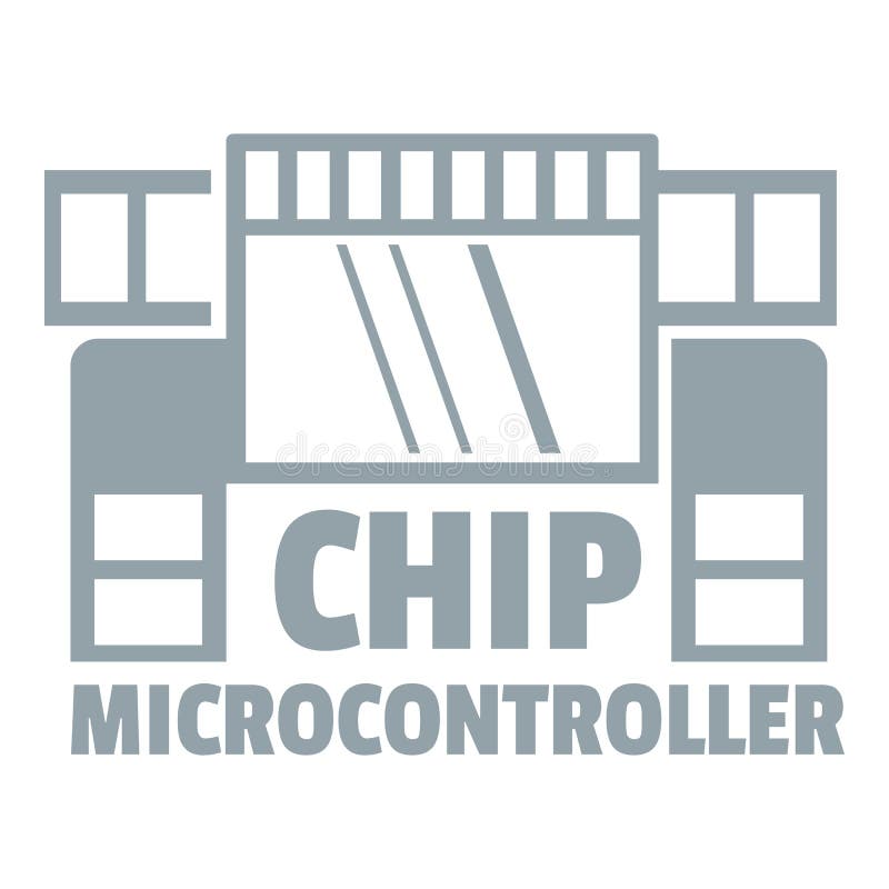 Chip Microcontroller Logo, Simple Gray Style Stock Vector ...