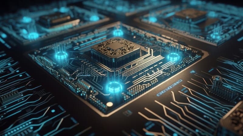 Chip or microprocessor cpu stock illustration. Illustration of ...