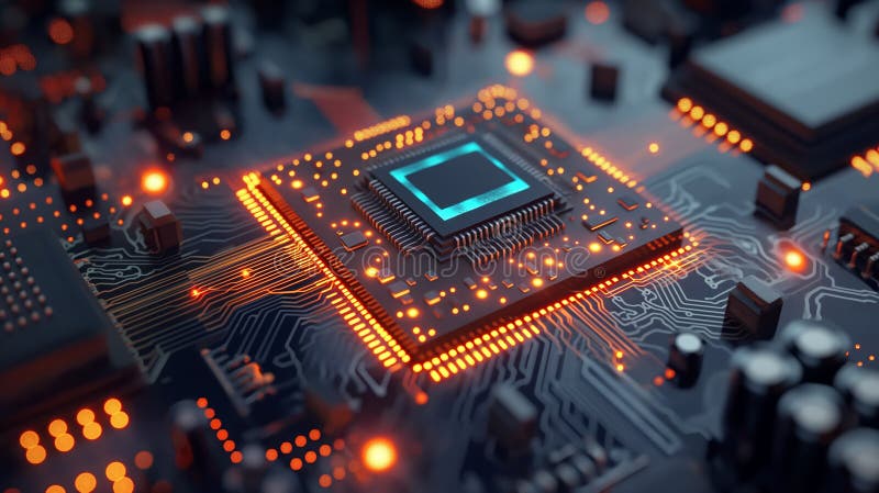 Chip on Motherboard in Electronic Engineering Technology Stock ...