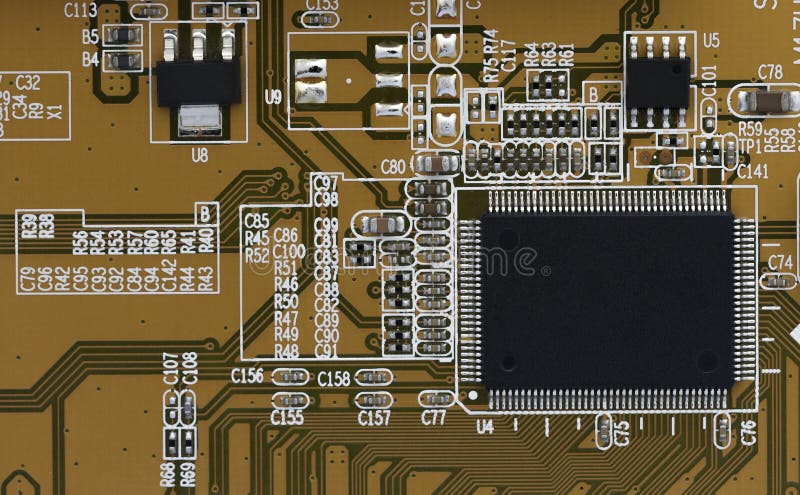 Chip on the motherboard stock image. Image of internet - 69560701