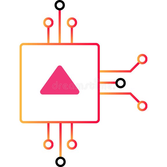Chip Outline Icon Vector Microchip Cpu Processor Stock Vector ...