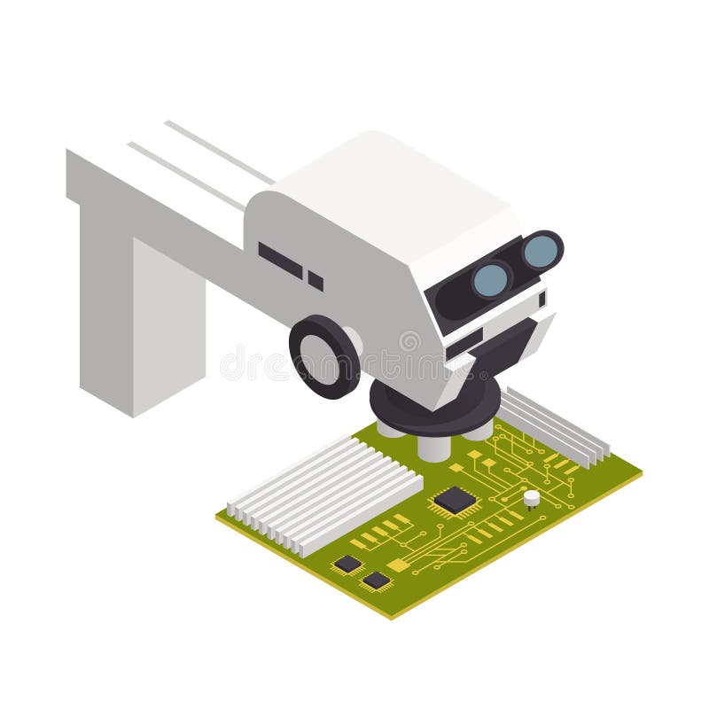Chip PCB Microscope Composition Stock Vector - Illustration of electronic, innovation: 267757755