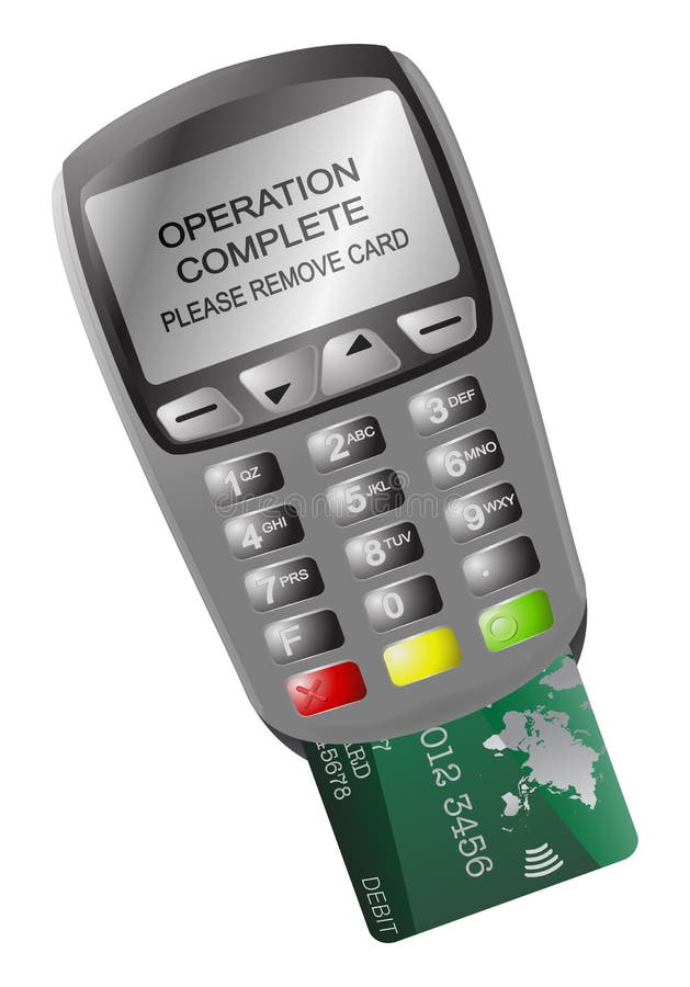 Chip and Pin Machine Operation Completo Stock de ilustración ...