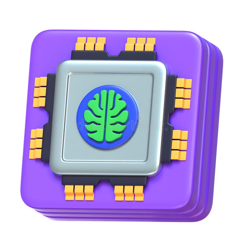 Chip Processor 3D Icon stock illustration. Illustration of management ...
