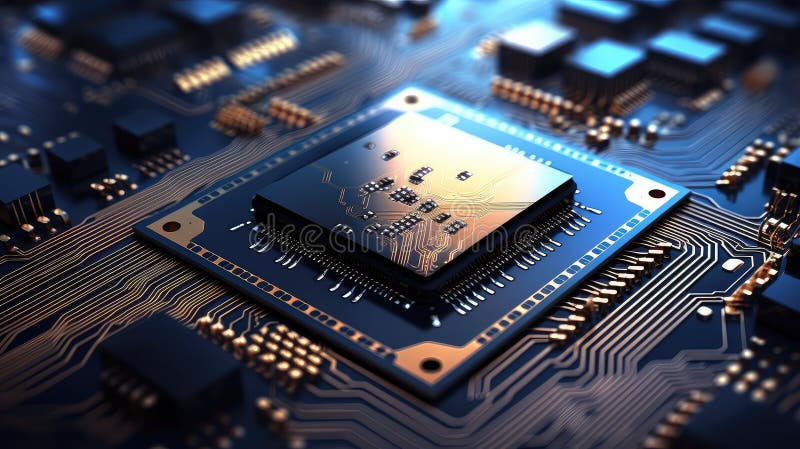 Semiconductor Chip Electronic Background Stock Illustration ...