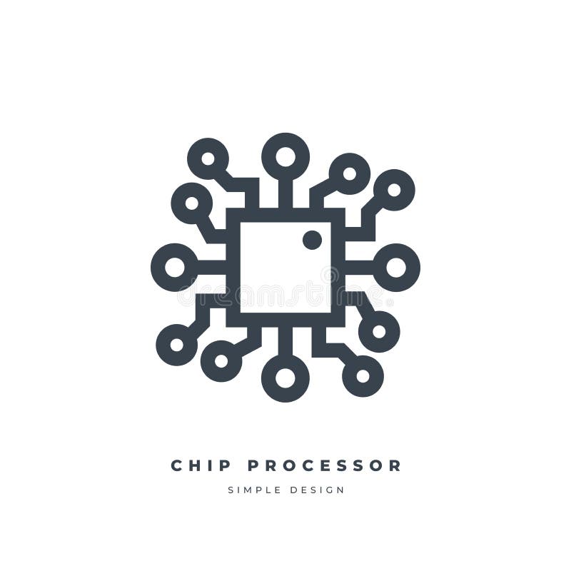 CPU Processor icon stock vector. Illustration of button - 84612974