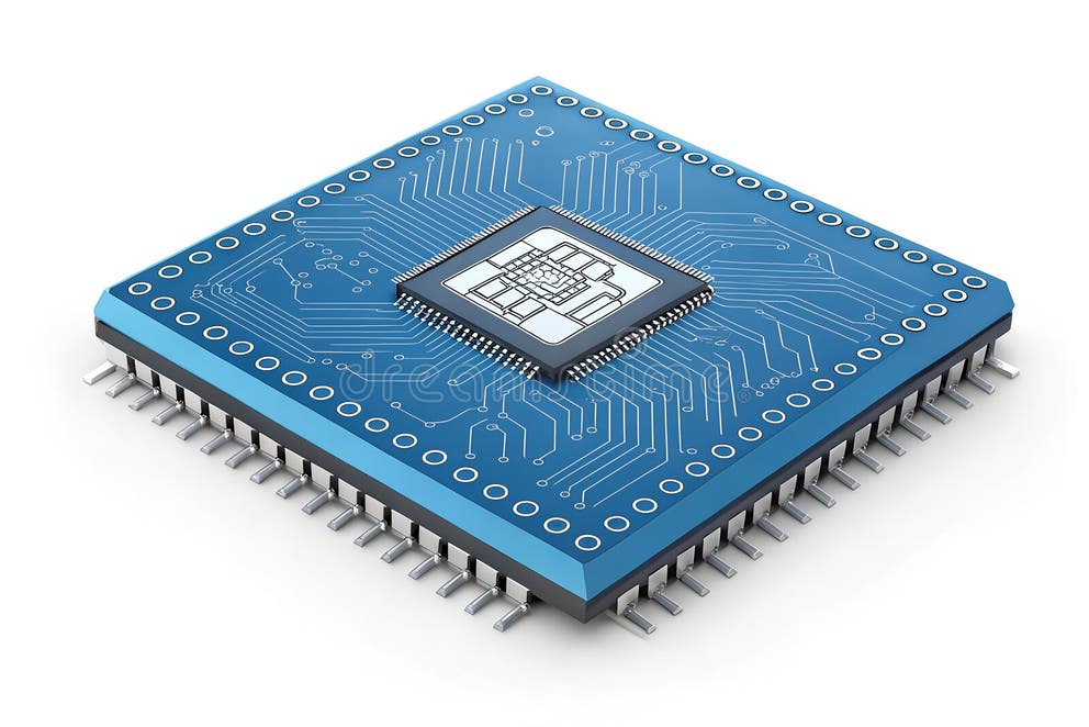 Chip Processor Microchip AI Technology, Advanced Microprocessor with Digital Circuits Stock ...