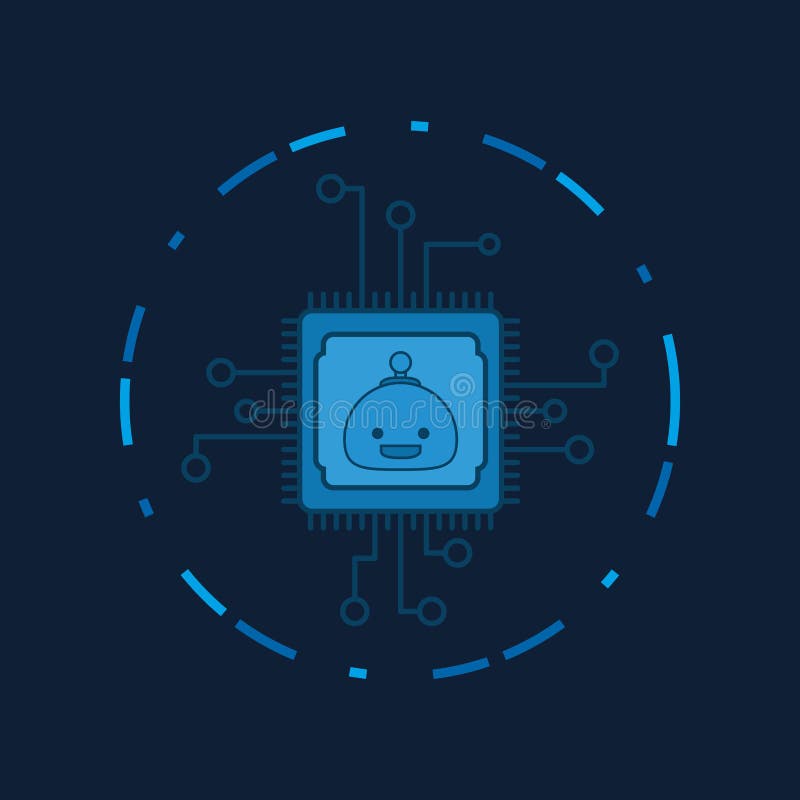 Robot Arm With Chip Or Processor. High Technology Stock Illustration ...