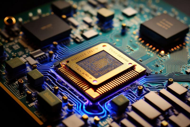 Chip Semiconductor Close Up of Computer Circuit Board, Close-Up of a ...
