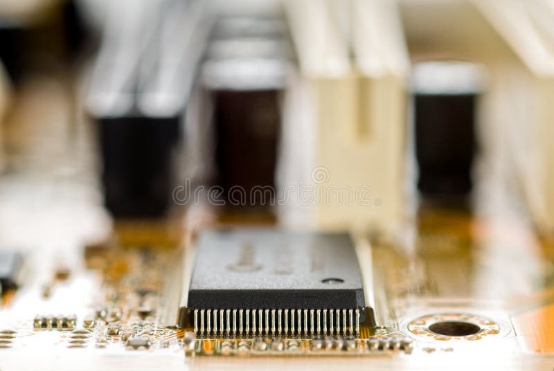 Chip set on circuit board stock image. Image of close - 4461045