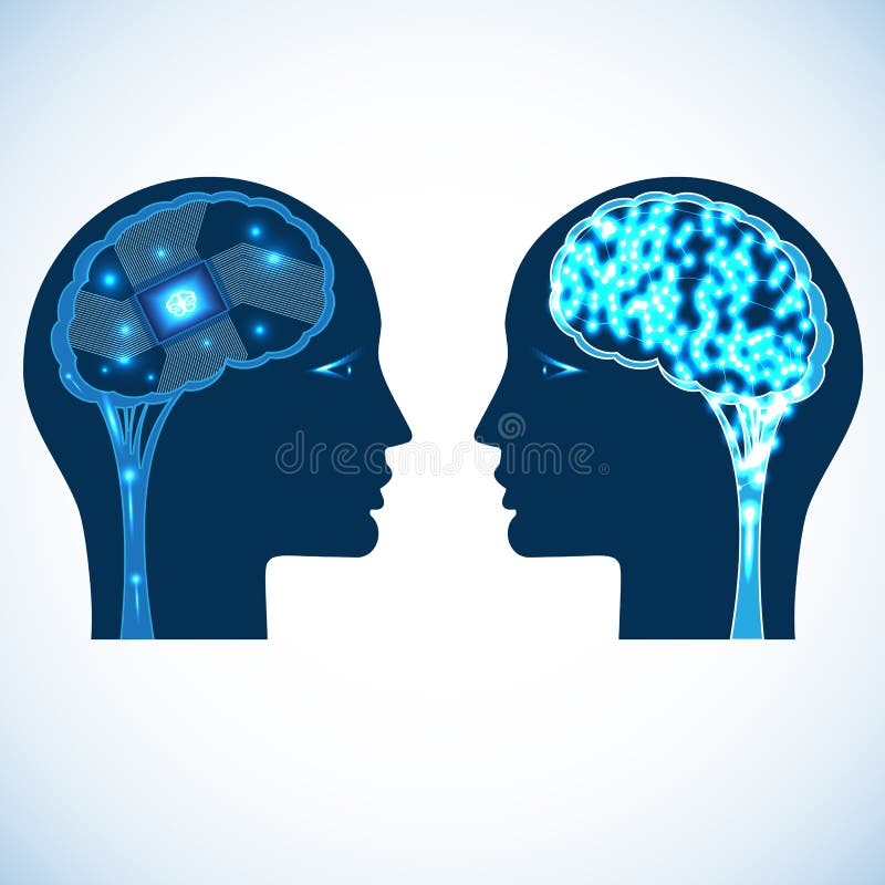 Chip and Shone Brain Concept Heads of Two People Stock Vector ...