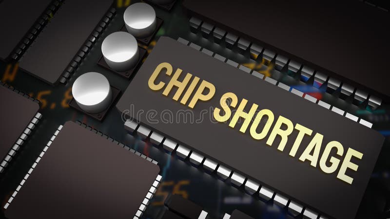 The Chip Shortage Text and Ic and Pcb Board 3d Rendering Stock ...