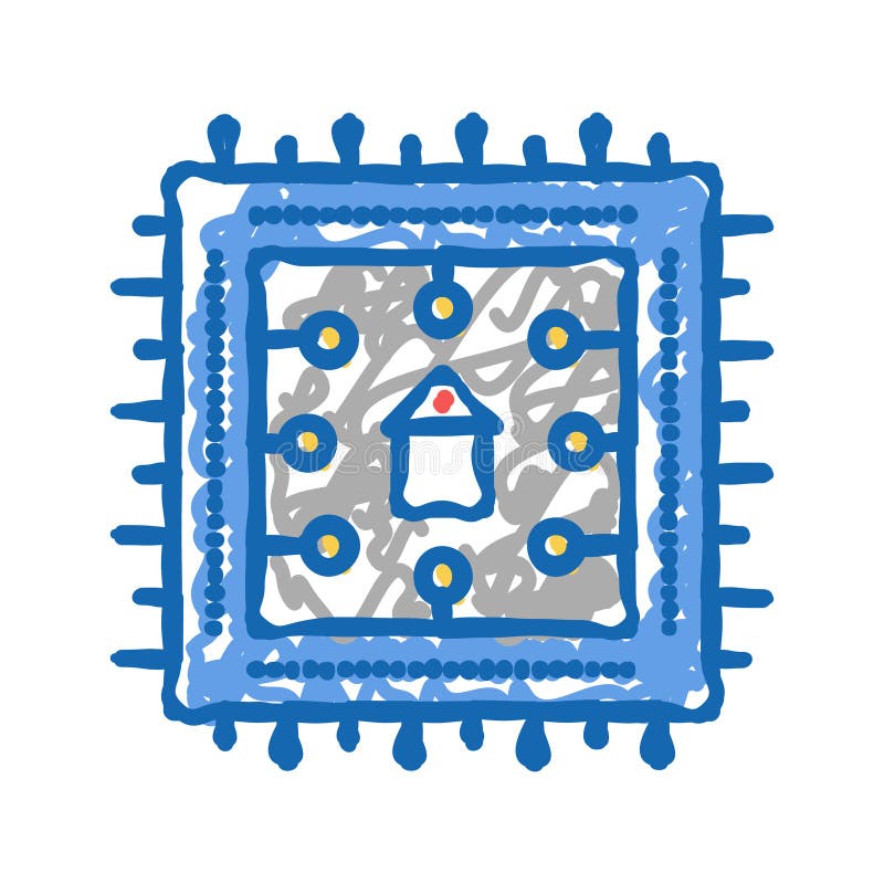 Chip of Smart Home System Icon Doodle Illustration Stock Illustration ...