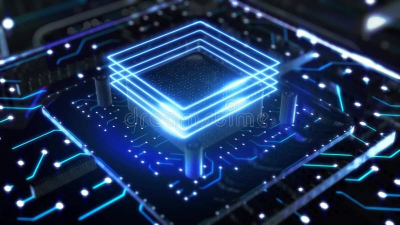 Chip Technology Background Computer Motherboard CPU Stock Video - Video ...