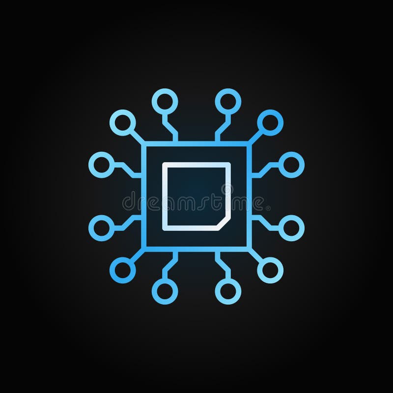 Chip Vector Icon - Computer Chip Symbol or Design Element Stock Vector ...