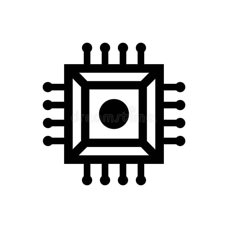 Chip Vector Icon Set. Microchip Illustration Symbol Collection. CPU ...