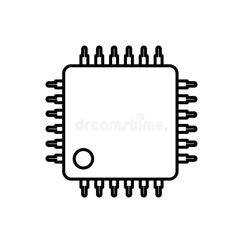 Chip Vector Icon Set. Microchip Illustration Symbol Collection. CPU ...