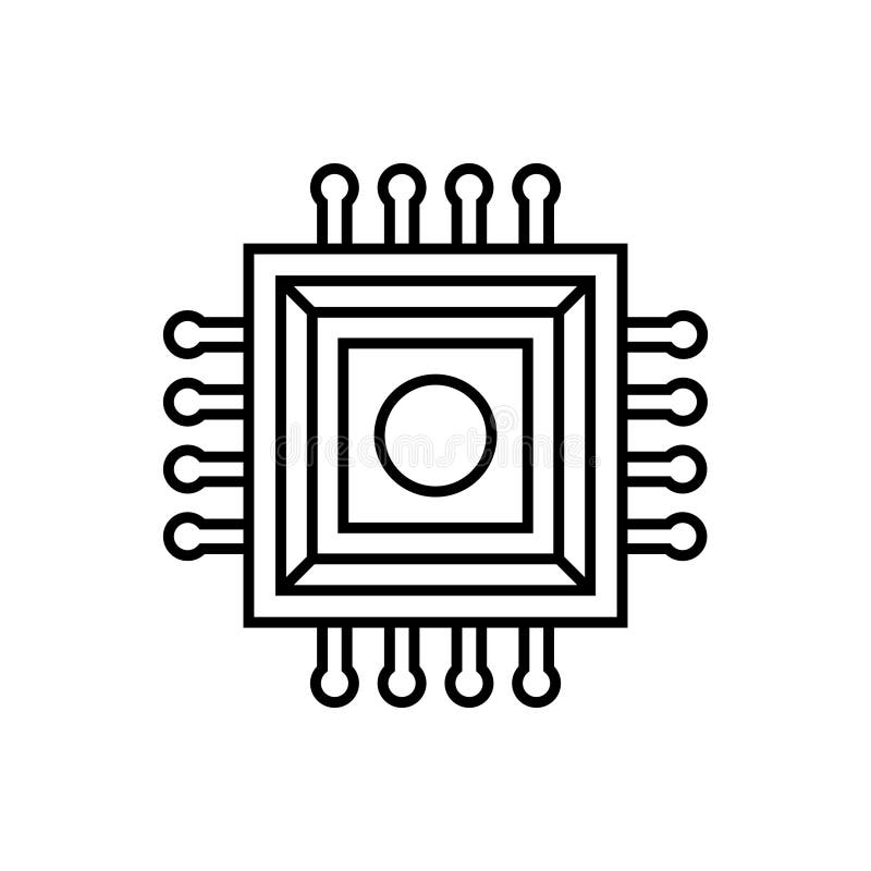 Chip Vector Icon Set. Microchip Illustration Symbol Collection. CPU ...