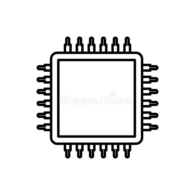 Chip Vector Icon Set. Microchip Illustration Symbol Collection. CPU ...