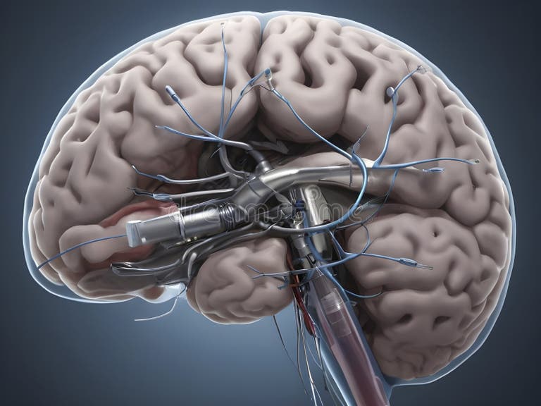 The Chip-Wired Mind. Unveiling Brain Augmentation with Neural Nexus. Stock Image - Image of ...