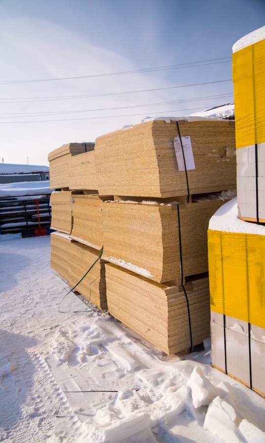 Chipboard Stacked in a Chappelle on the Storage Area, Copy Space Stock ...