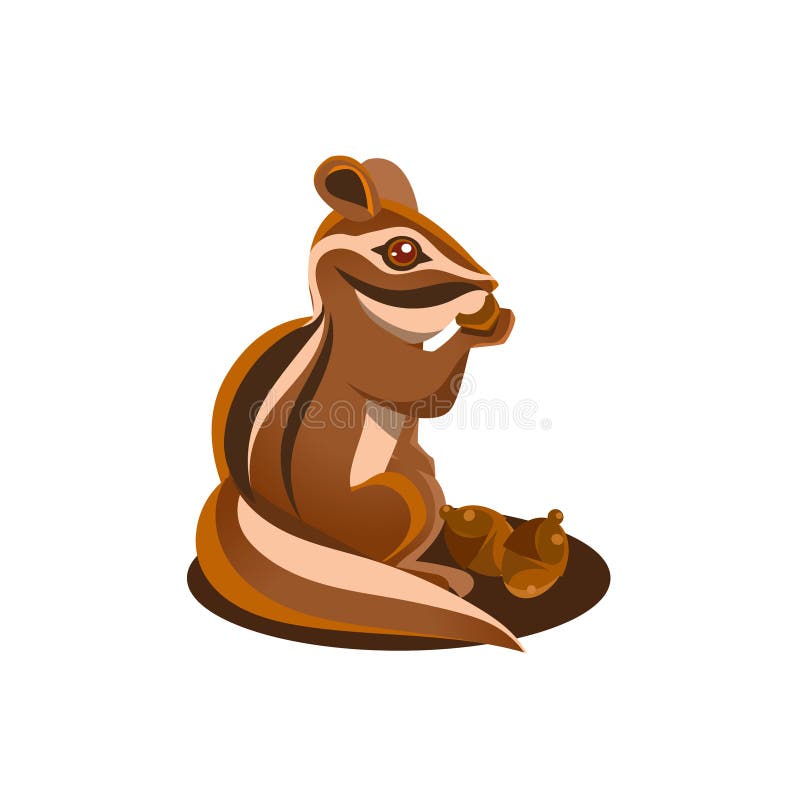 Chipmunk Eating Nuts stock vector. Illustration of eating - 65768242