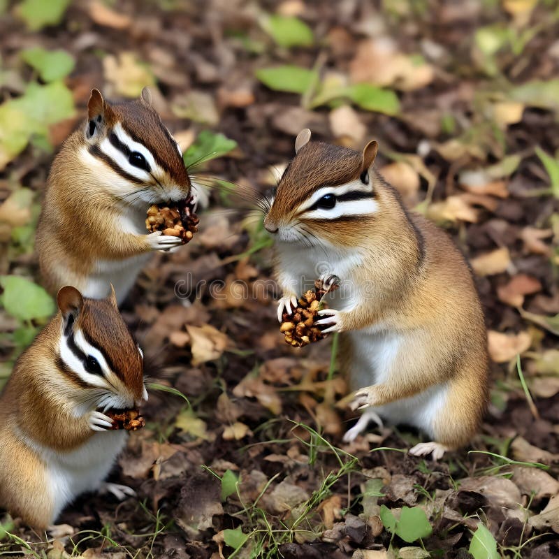 Chipmunk Eating Acorns Stock Illustrations – 5 Chipmunk Eating Acorns ...