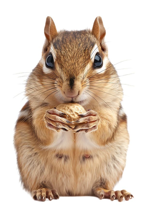 A Chipmunk Holding and Eating a Peanut Capturing Its Adorable ...