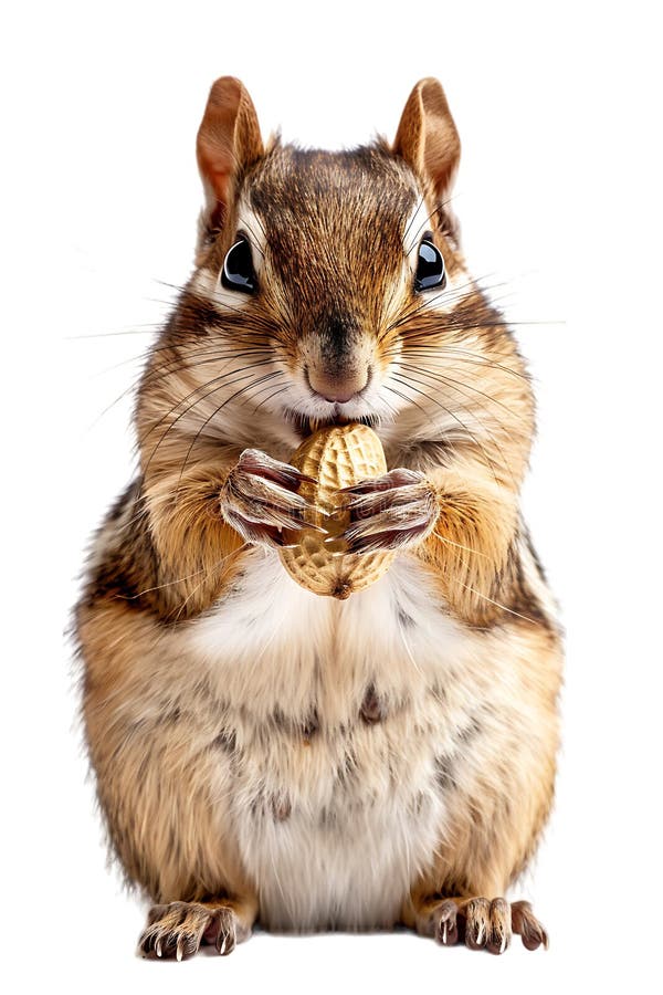 A Chipmunk Holding and Eating a Peanut Capturing Its Adorable ...