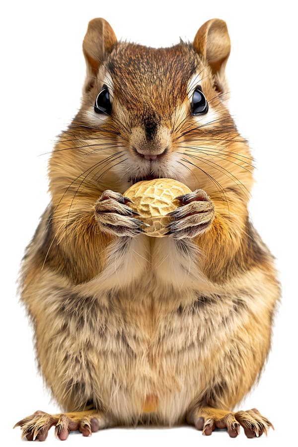 A Chipmunk Holding and Eating a Peanut Capturing Its Adorable ...