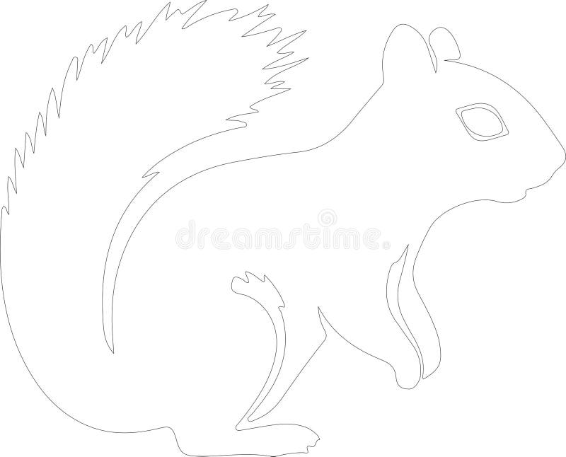 Chipmunk Outline Silhouette Generative Ai Stock Vector - Illustration ...
