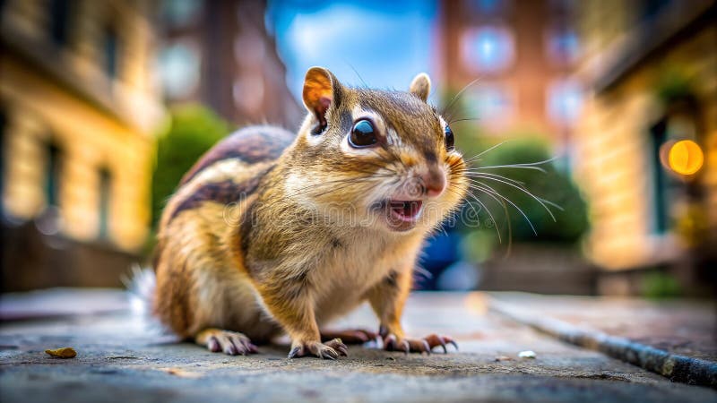Chipmunk rodent angry city stock illustration. Illustration of beaver ...