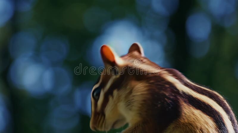 Eastern Chipmunk Standing and Eating in the Forest Stock Video - Video ...