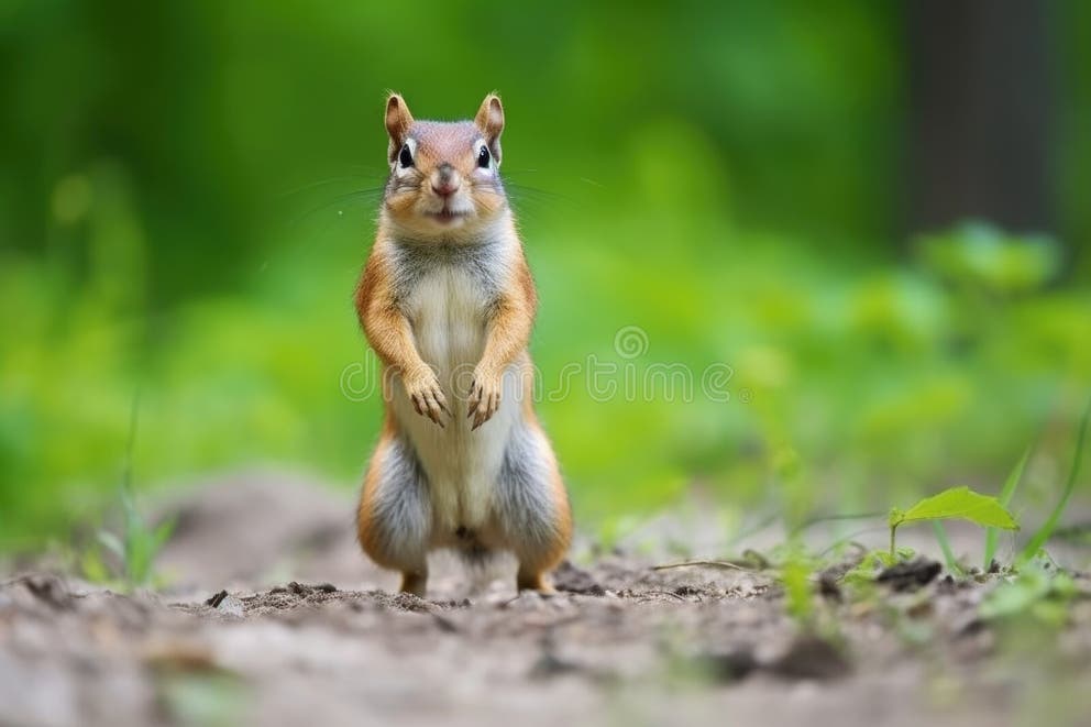 A Chipmunk Standing on Two Legs Stock Illustration - Illustration of ...