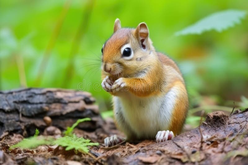 A Chipmunk Storing Nuts in Its Cheeks Stock Photo - Image of cheek ...